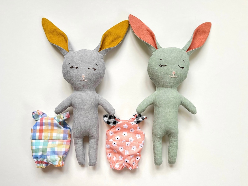 Bunny Doll PDF Sewing Pattern Animal Rag Doll With Changeable - Etsy