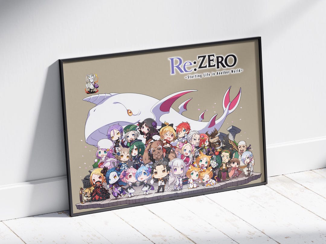 Re:zero Anime Poster, Subaru Art Print, Chibi Fantasy Wall Art ...