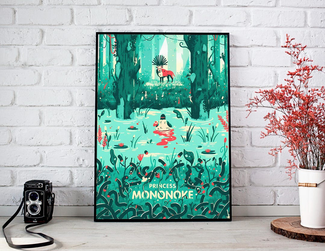 Princess Mononoke Anime Poster, Ashitaka Print, Classic Anime Wall Art ...