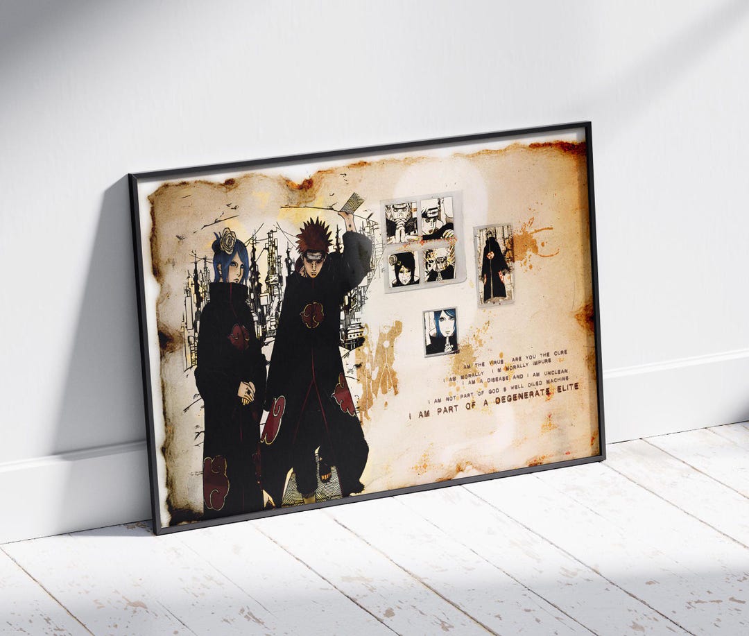 Akatsuki Art Print, Iconic Anime Poster, Pain & Konan Wall Decor, Anime ...