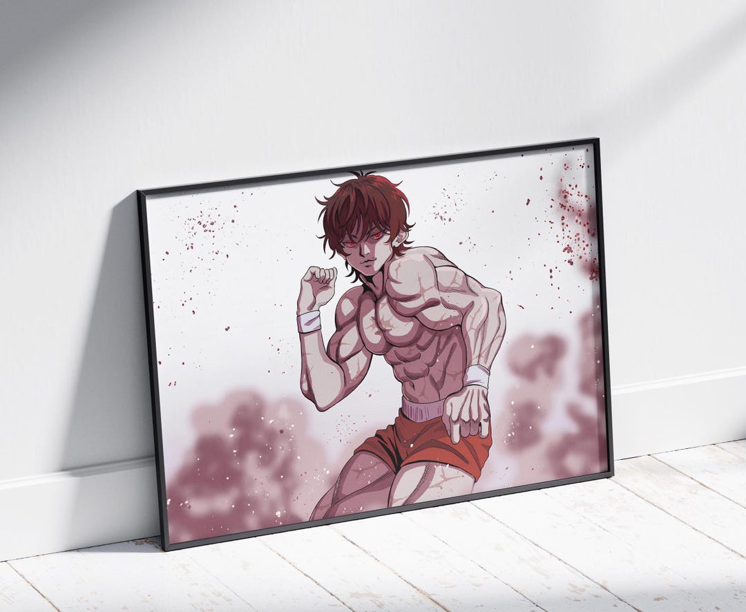Baki Anime Poster, Intense Martial Arts Wall Art, Fighting Manga Print ...