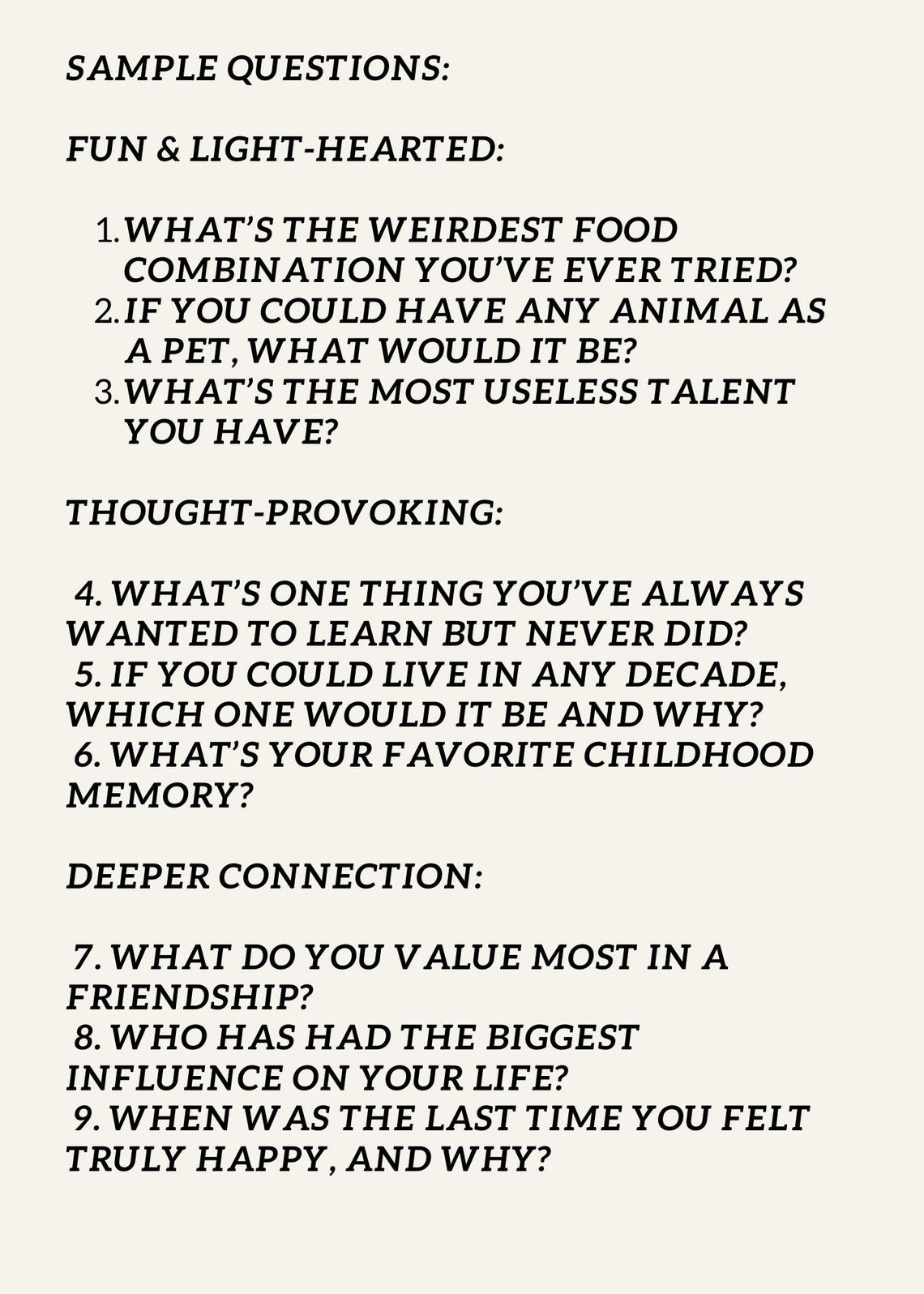 101 Questions to Get to Know Someone: Conversation Starters for Dates ...