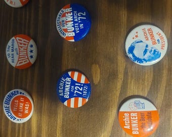 Vintage Archie Bunker TV Show "i'm a Dingbat for Bunker" for President ...