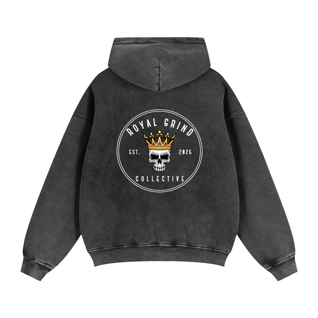 Unisex Crowned Skull Zip-through Boxy Hoodie - Etsy