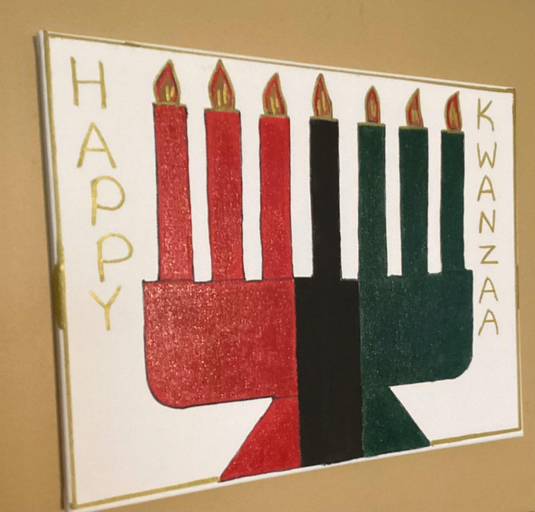Canvas Wall Art. “ the Kinara on Canvas “. Red, Black and Green. on ...