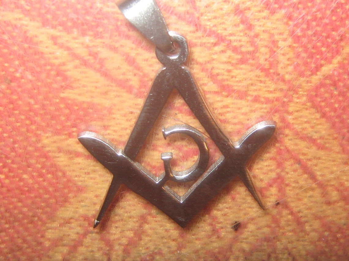 New Stainless Steel 25MM Freemason Mason Masonic Symbol Charm | Etsy