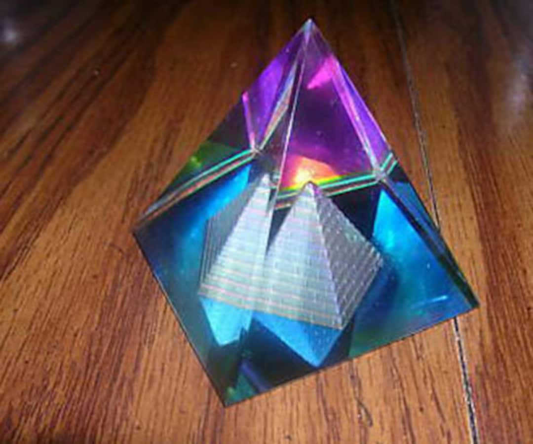 50MM PYRAMID Within PYRAMID Leaded Glass Crystal Prism Paperweight - Etsy