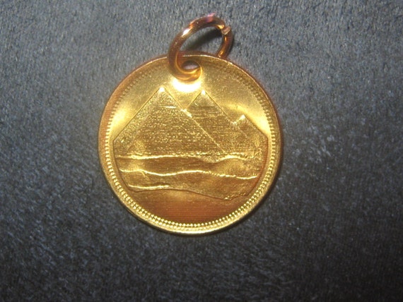 Authentic SMALL 18MM Egypt Egyptian Pyramid Coin Rose Gold - Etsy