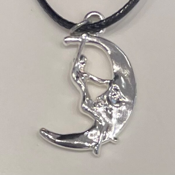 Moon Face Pendant - Etsy