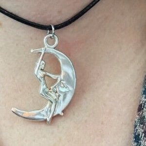 Wholesale LOT of 8 Lady Riding the Moon Lead Free Zinc Pewter Pendants ...