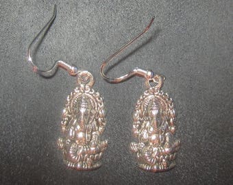 Sterling Silver Ganesha Elephant God Earrings on Heavy - Etsy
