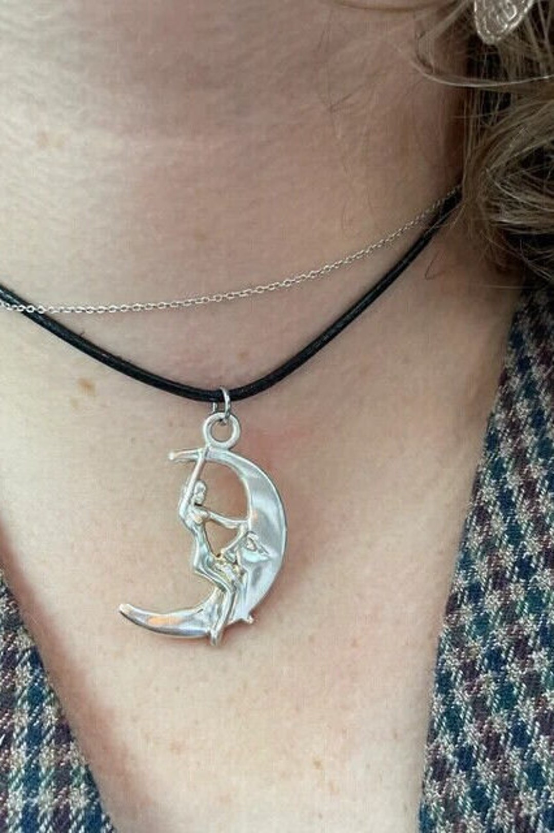 Wholesale Lot of 4 Lady Riding the Moon Lead Free Pewter Zinc Pendants ...