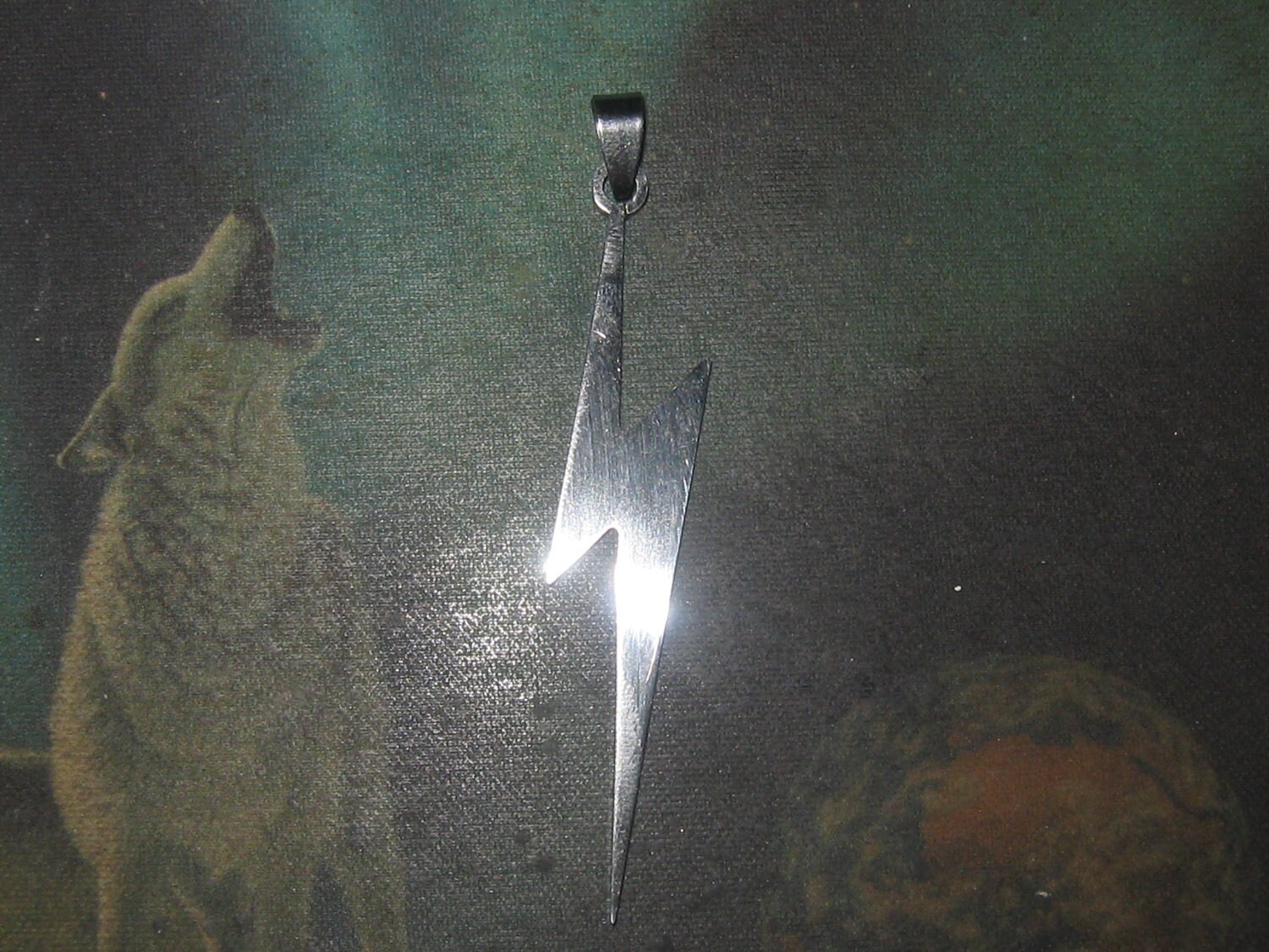 Large 70MM Lightning Bolt Stainless Steel Pendant Necklace | Etsy