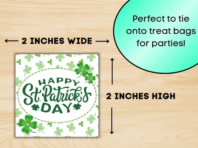 St. Patrick's Day Treat Tag, Instant Download - Etsy