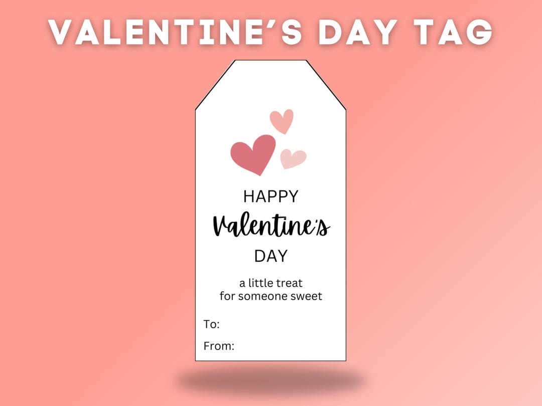 Valentine's Treat Tag, Printable 1.5x3 Tag, Instant Download Treat Tag ...