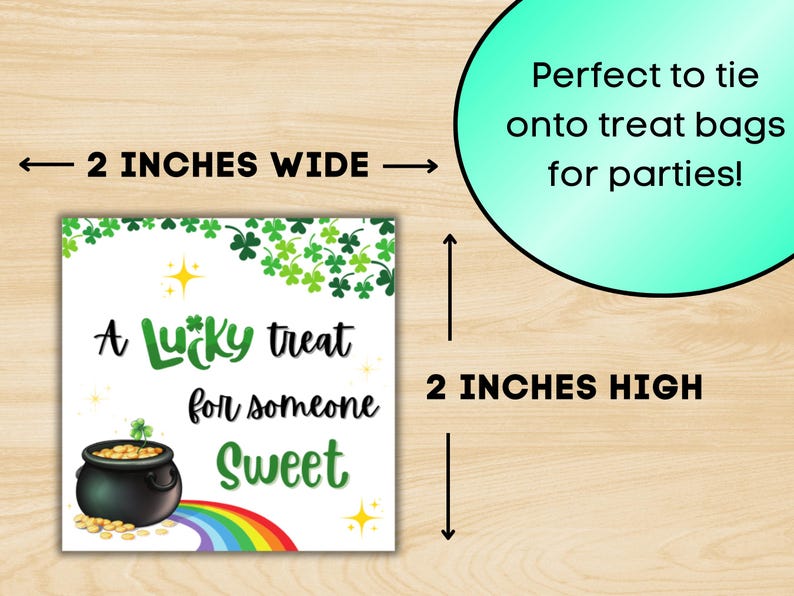 St. Patrick's Day Lucky Treat Tag, Instant Download - Etsy