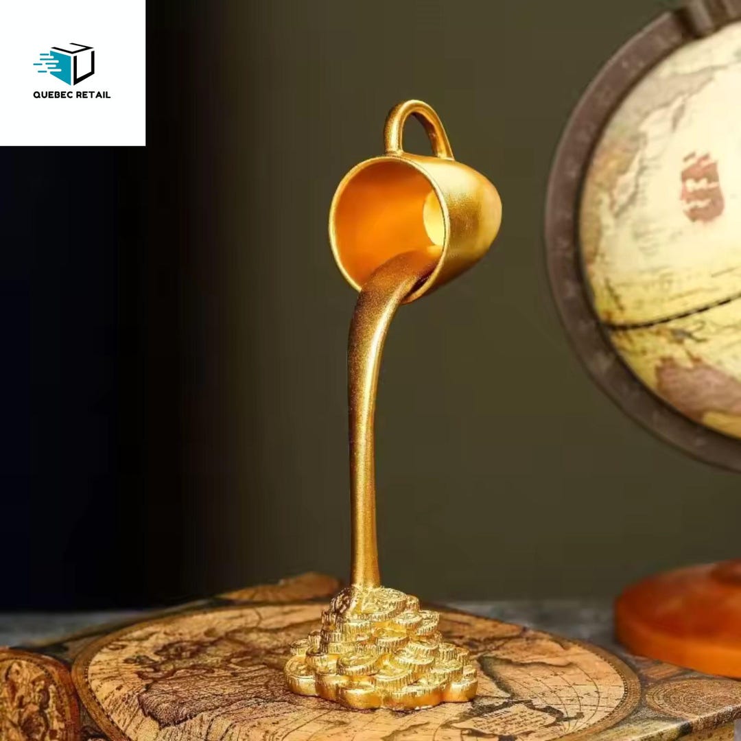 Floating Spilling Coffee Cup Magic Pouring Splash Café Sculpture Art ...