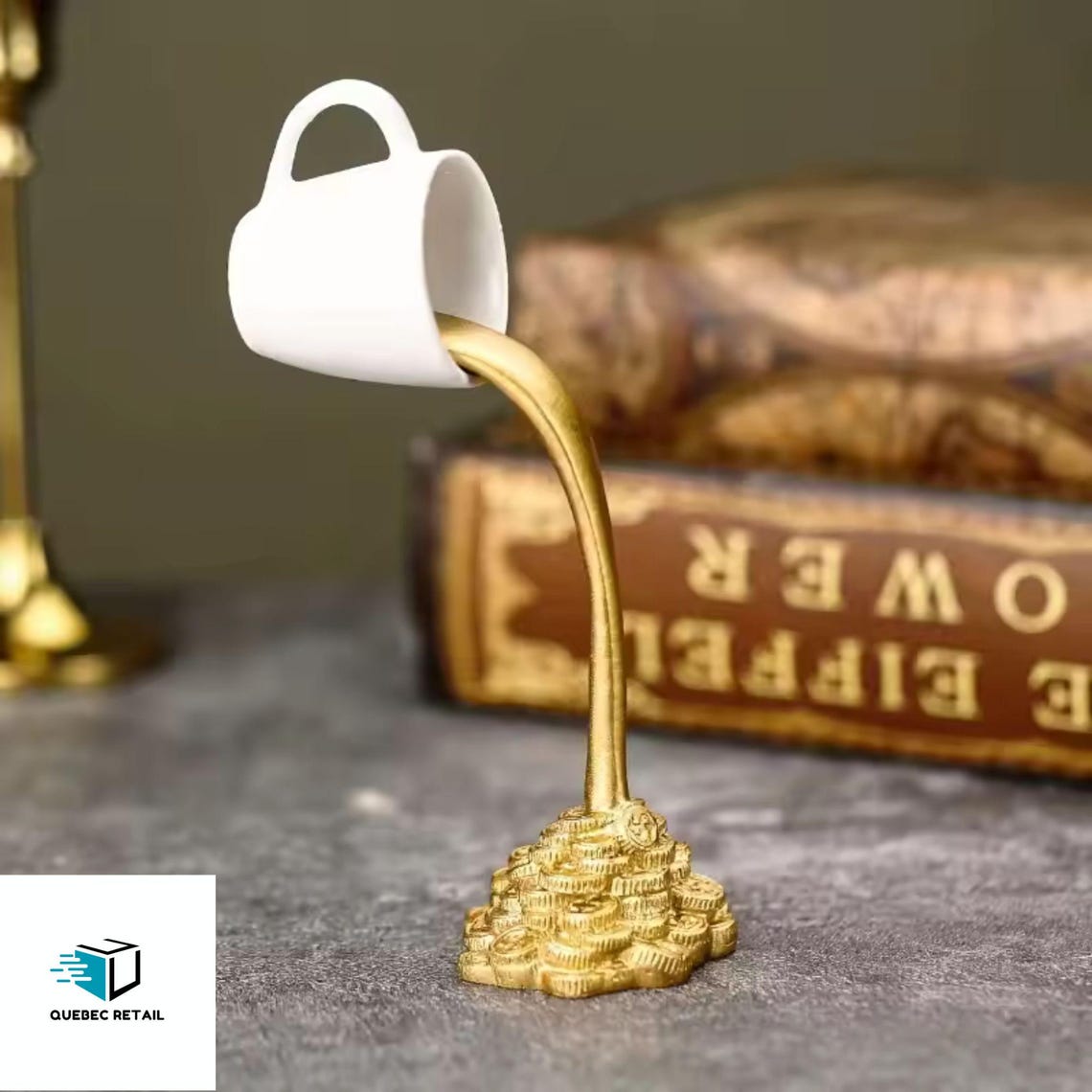 Floating Spilling Coffee Cup Magic Pouring Splash Café Sculpture Art ...