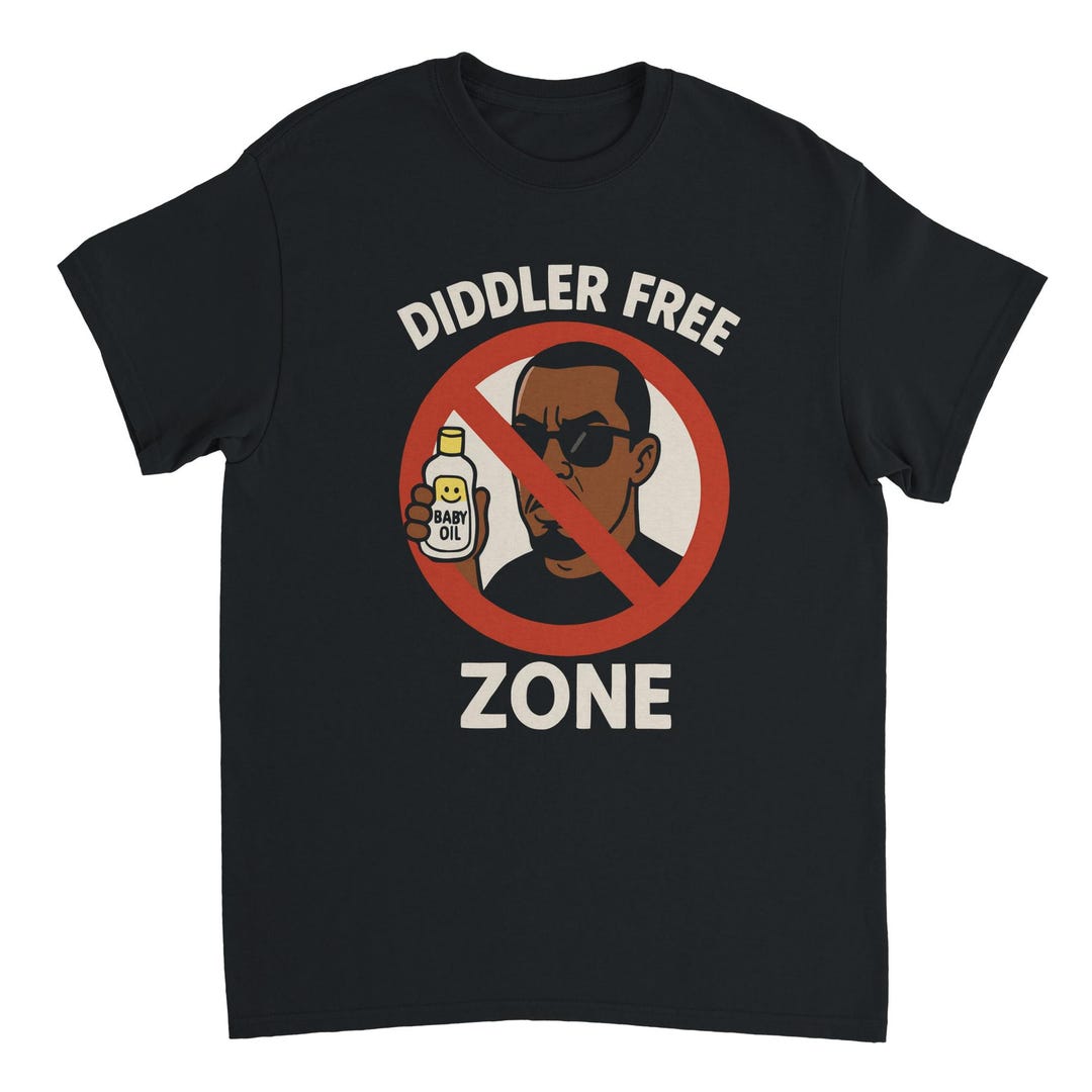Diddler Free Zone T-shirt Black Funny Parody Tee Hip Hop Streetwear 90s ...