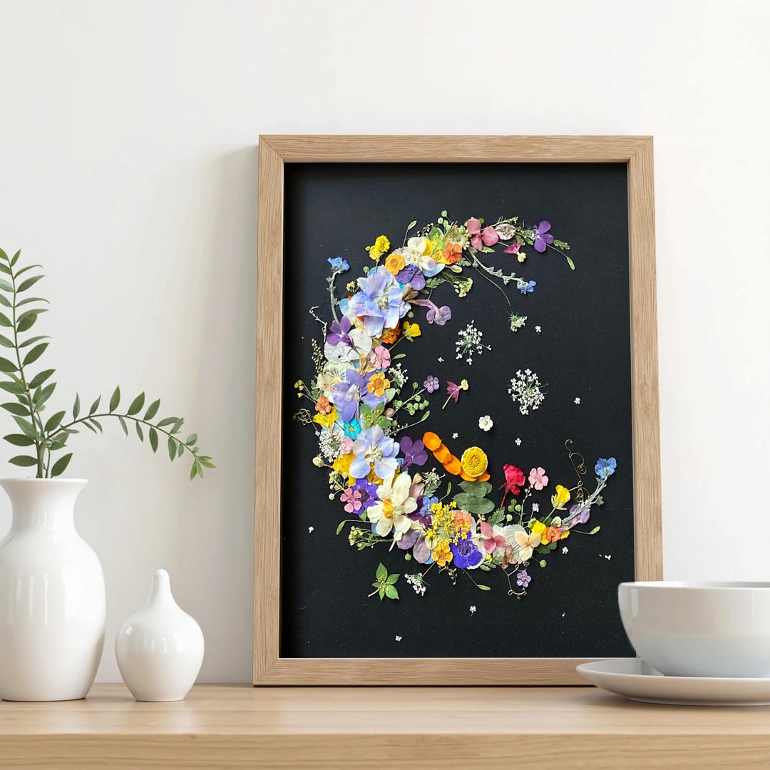 Original Real Pressed Flower, the Little Prince on the Moon Wall Décor ...