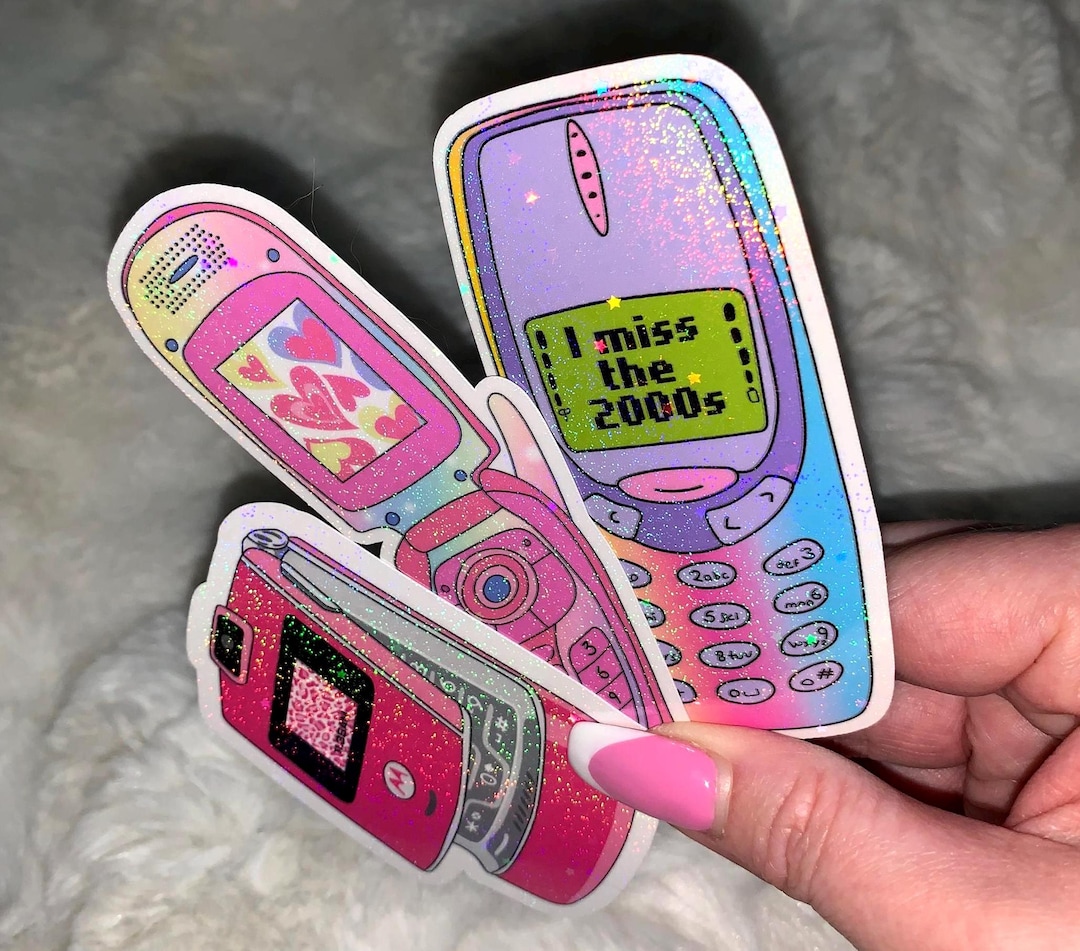 Glitter Y2K Vibe 2000s Phone Sticker Pack (3 Decals) - Etsy