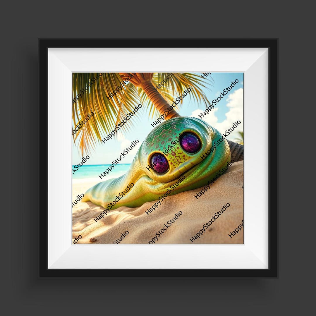 Galaxy Worm by a Plam Tree AI Art | Digital Download | Printable Wall ...