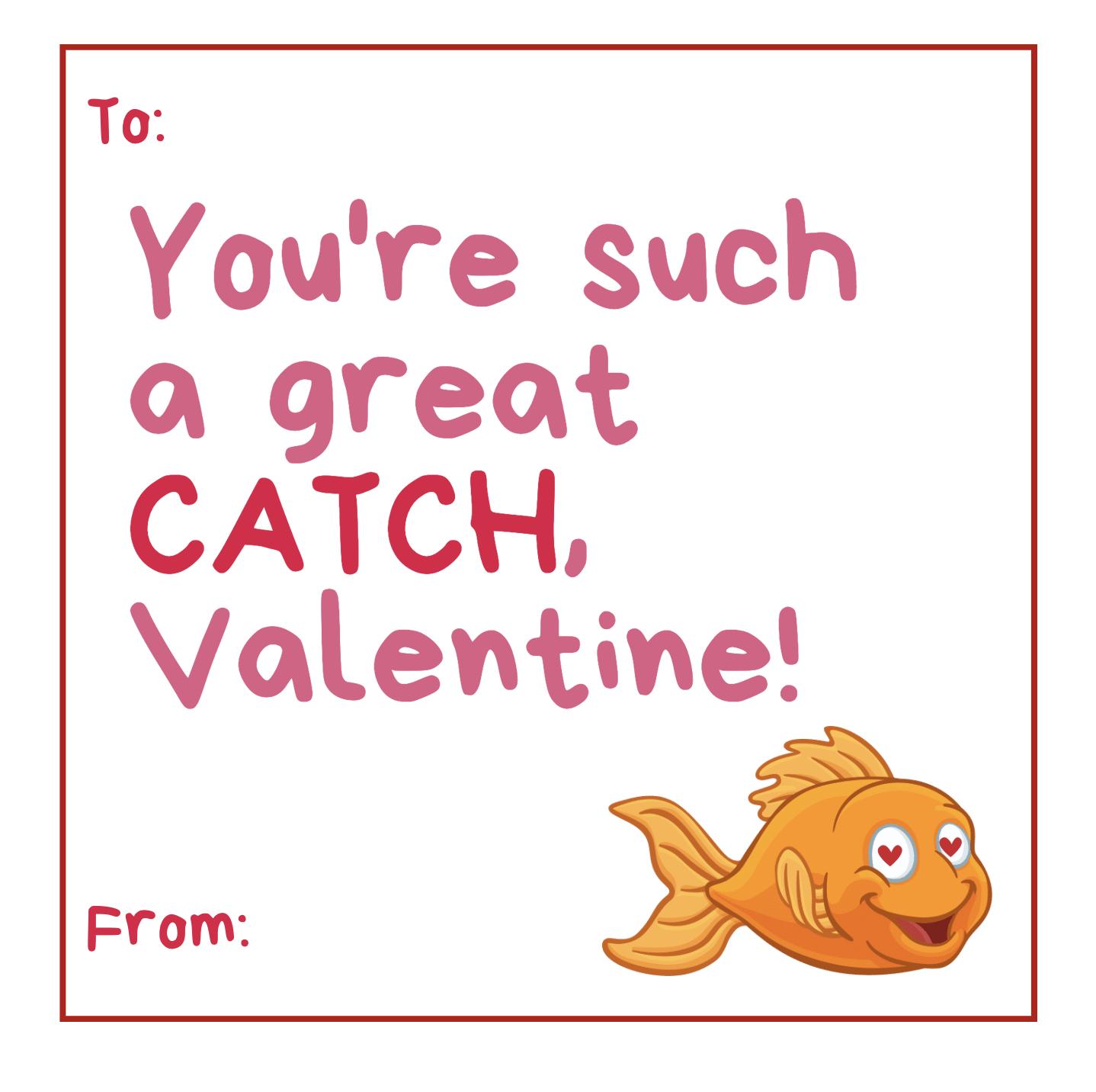 Fish-themed Valentine's Day Cards for Toddlers – Printable & Cute ...