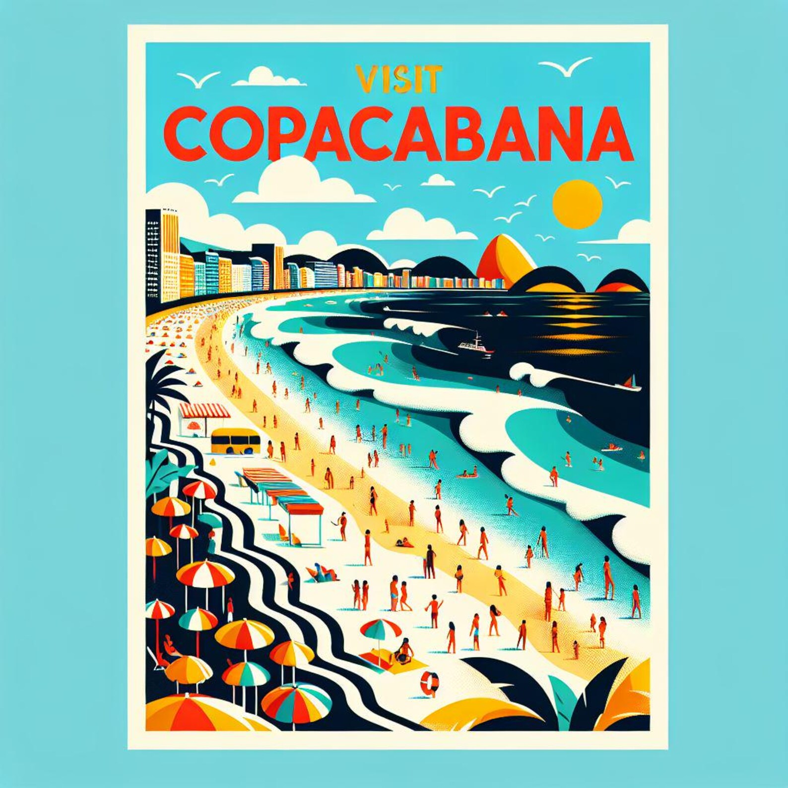 Rio De Janeiro - Copacabana Digital Print - Etsy