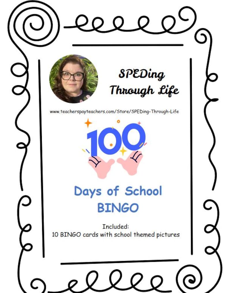 100 Days of School BINGO - Etsy