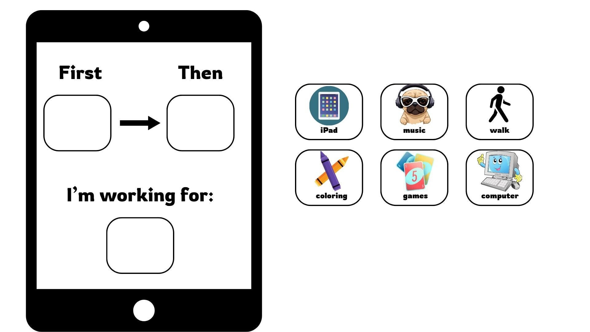 IPad First Then and Token Board - Etsy