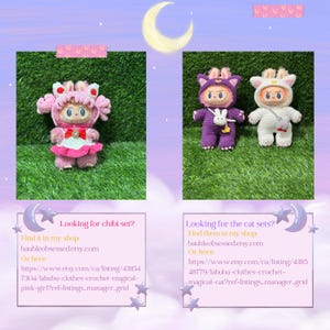 Labubu Clothes, Crochet Magical Anime Warrior Girl Outfit for Labubu ...