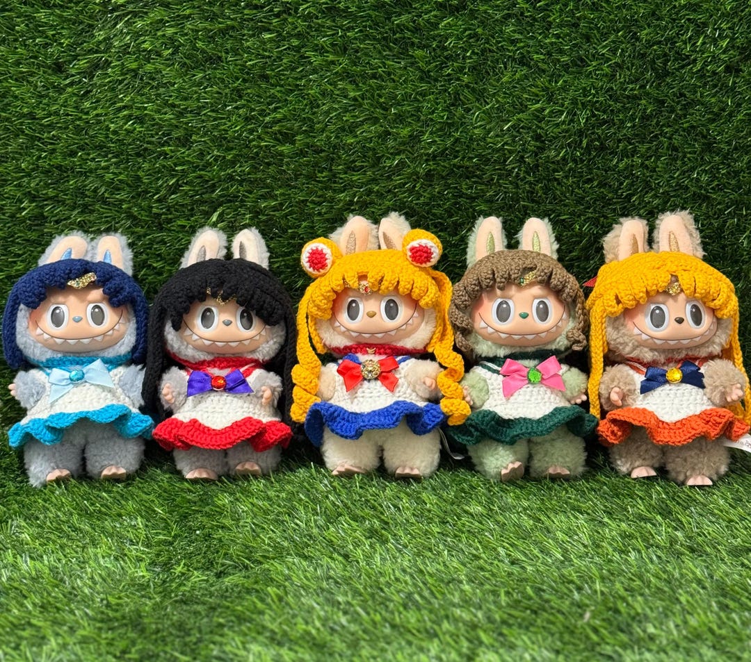 Labubu Clothes, Crochet Magical Anime Warrior Girl Outfit for Labubu ...