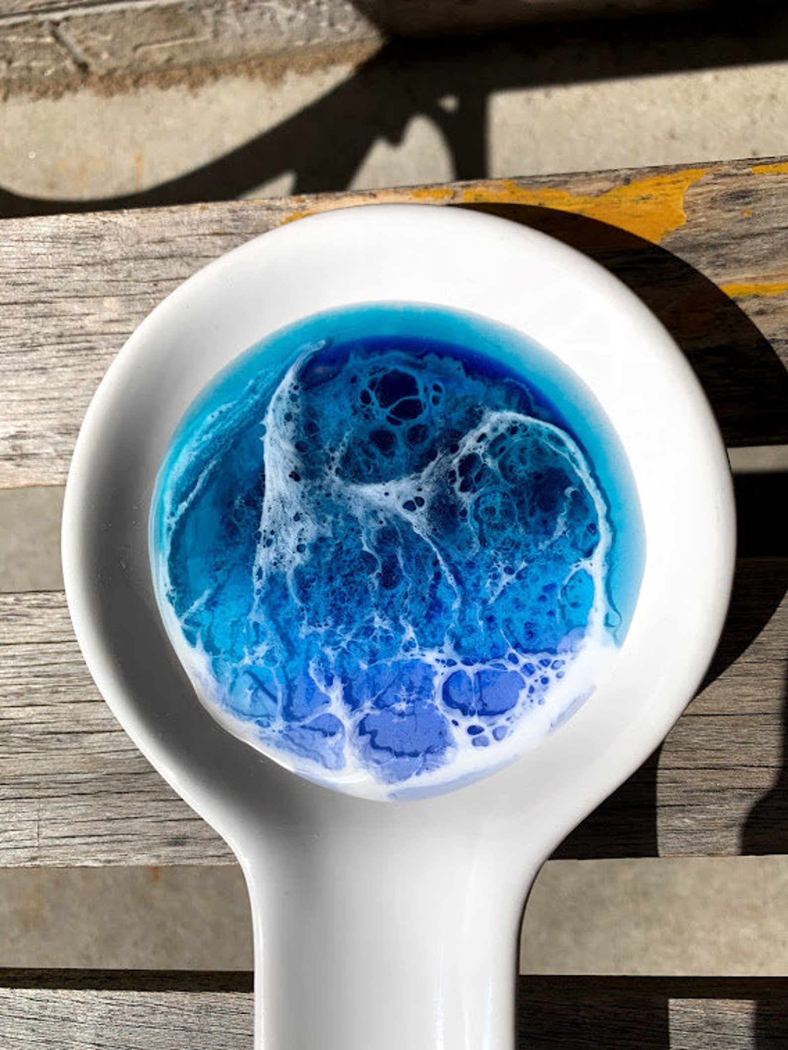 White Ceramic Spoonrest Spoon Rest Beachy Coastal Lake - Etsy