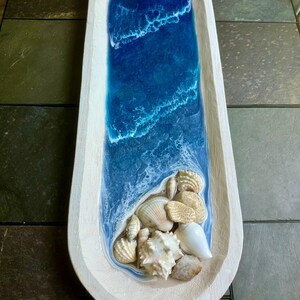 Beach Tray Coastal Ocean Beach Waves Shells Coral Druzy Chunk Water ...