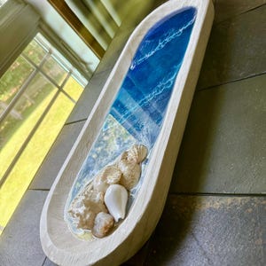 Beach Tray Coastal Ocean Beach Waves Shells Coral Druzy Chunk Water ...