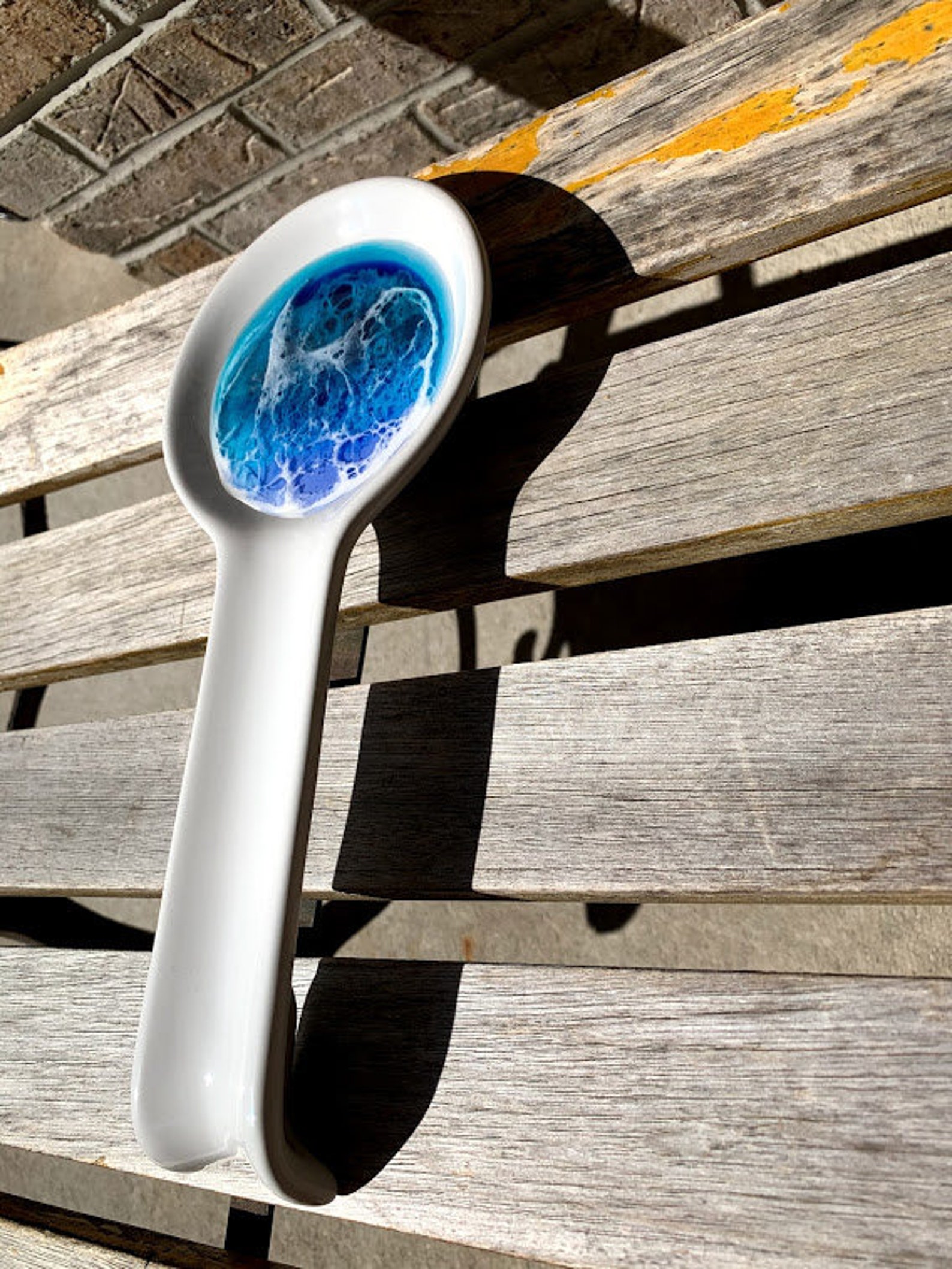 White Ceramic Spoonrest Spoon Rest Beachy Coastal Lake - Etsy