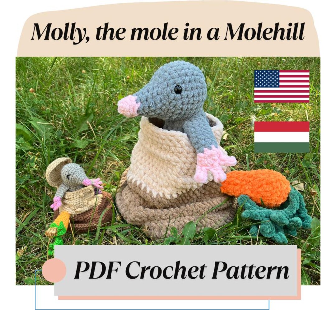 Molly the Mole in a Molehill Crochet Pattern (PDF Download) - Etsy