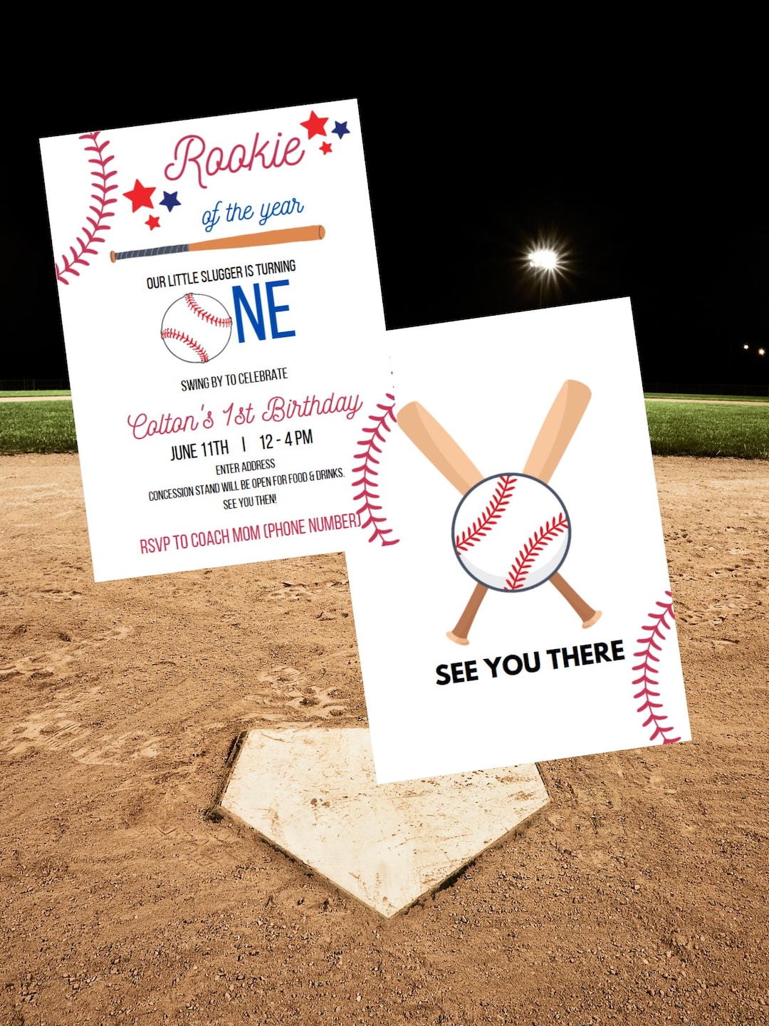 Baseball Theme Invitation Card - Etsy