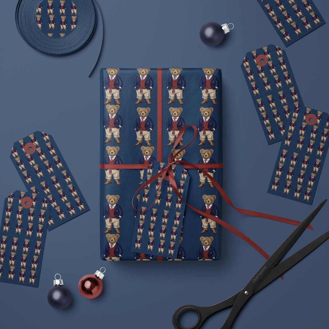 Custom Ralph Lauren Polo Bear Wrapping Paper - Etsy