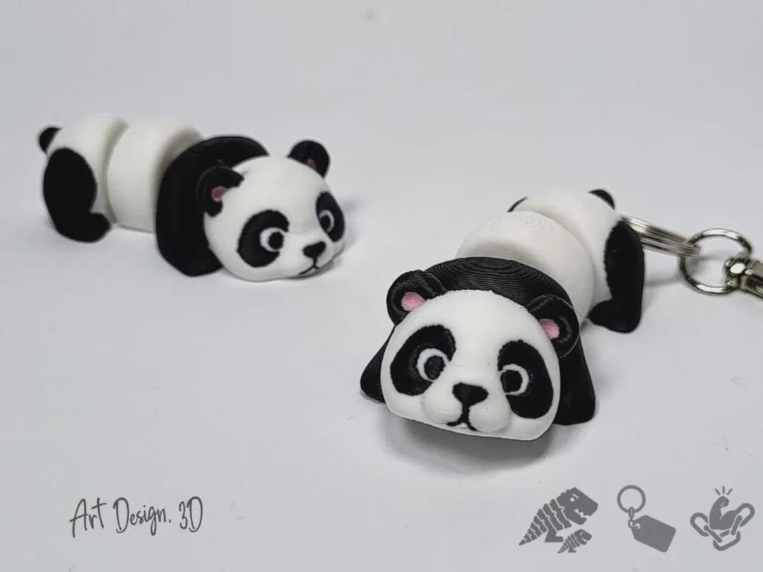 Cute Panda Keychain – 3D Printed Panda Keyring – Kawaii Animal Charm ...