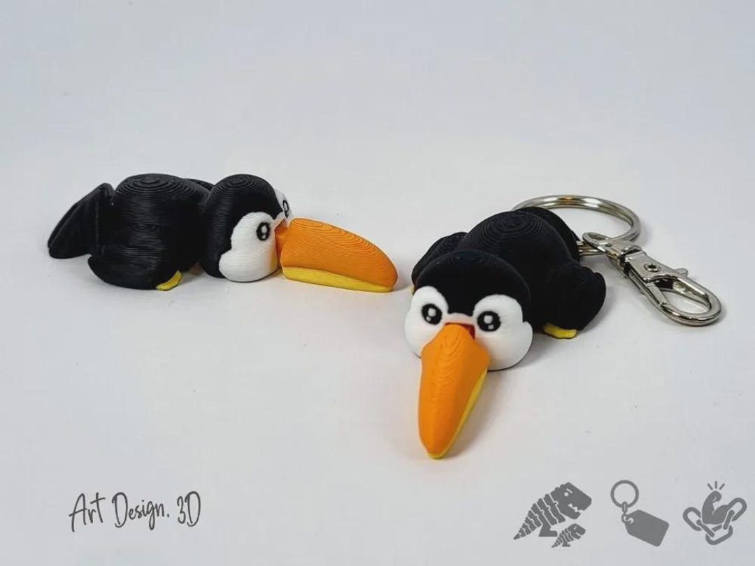 Cute Toucan Keychain – 3D Printed Bird Keyring – Kawaii Toucan Charm ...