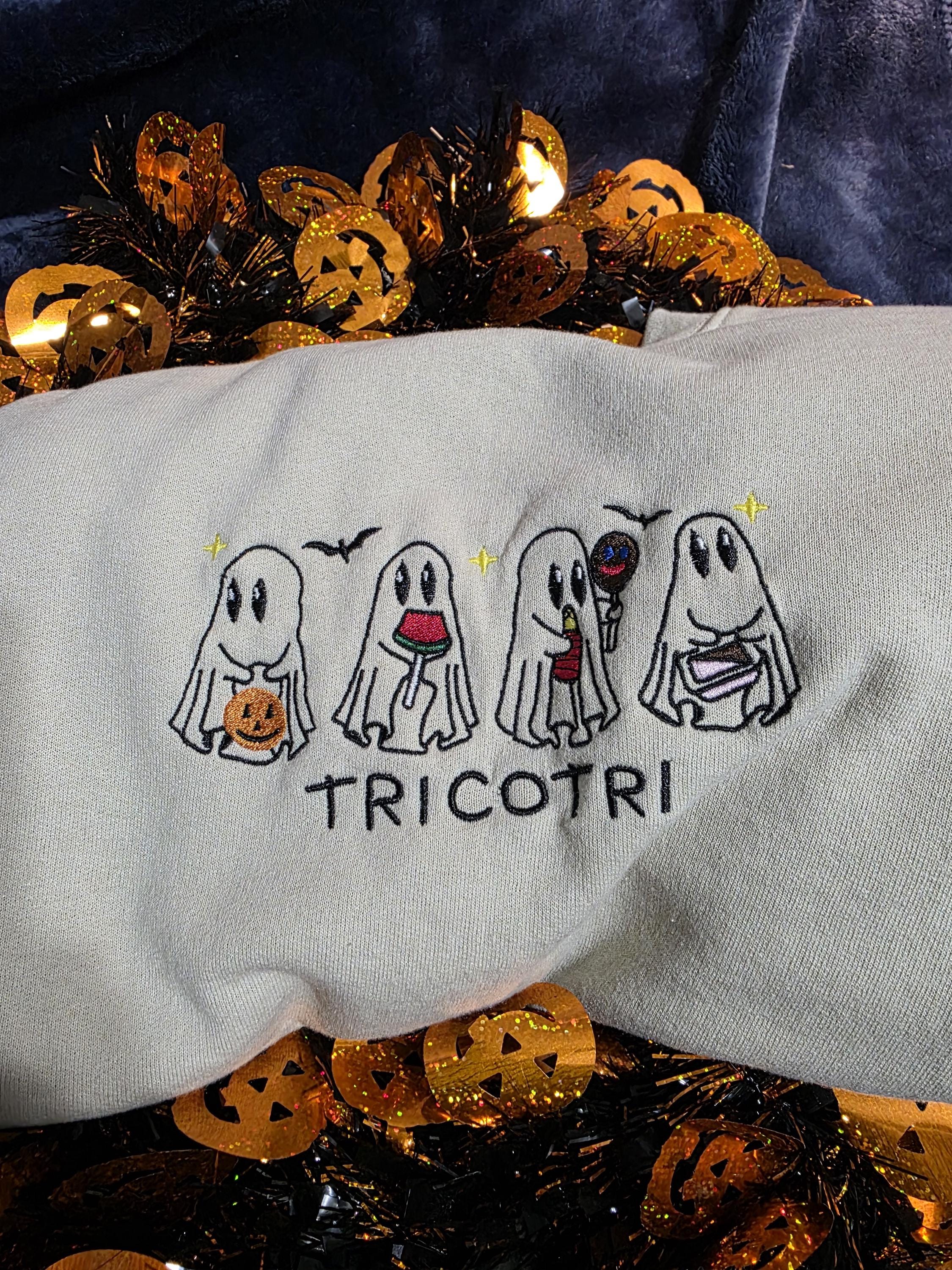Tricotri Mexican Ghost Embroidered Sweatshirt | Cozy Unisex Halloween ...