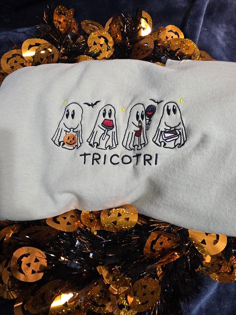 Tricotri Mexican Ghost Embroidered Sweatshirt | Cozy Unisex Halloween ...