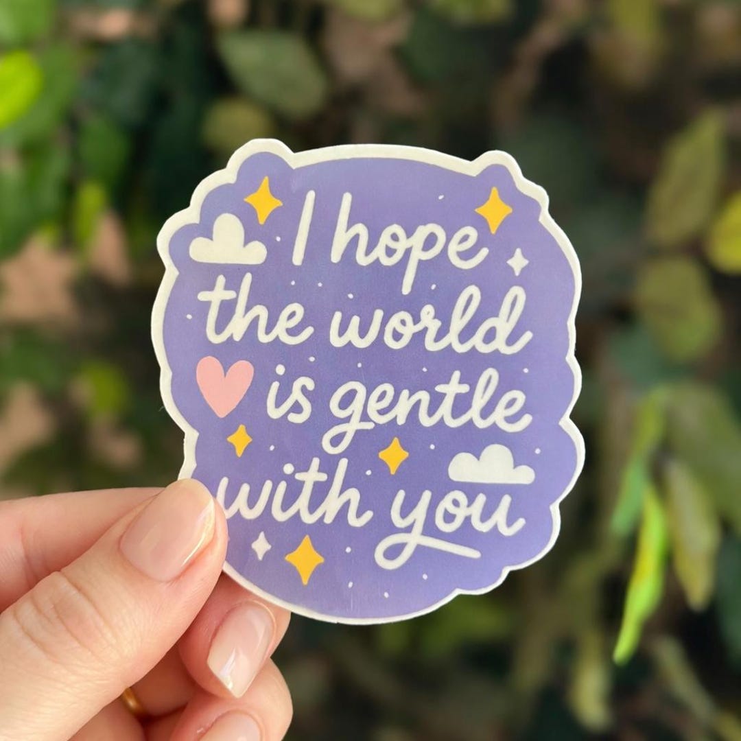 Gentle World Pastel Vinyl Sticker: Emotional Support Decal - Etsy
