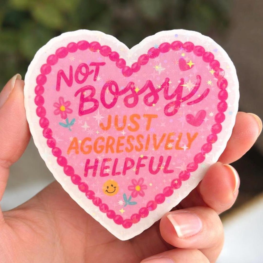 Aggressively Helpful Vinyl Sticker - Funny Feminist Heart Decal - Etsy