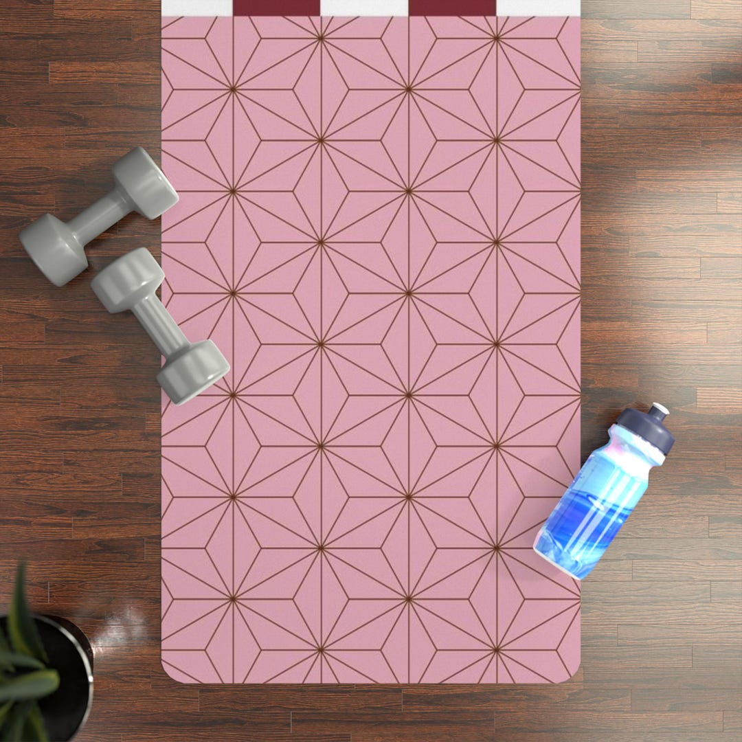 Yoga Mat, Manga Anime Demon Slayer Nezuko Kimono Pattern, Workout Mat ...
