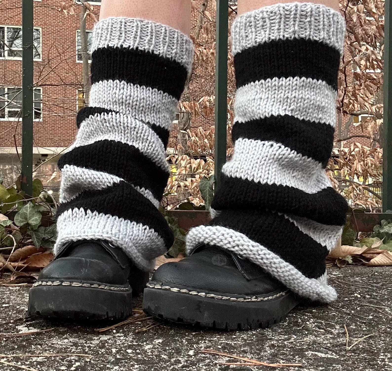 Custom Leg Warmers Flared Striped Made to Order Handknit Handmade - Etsy