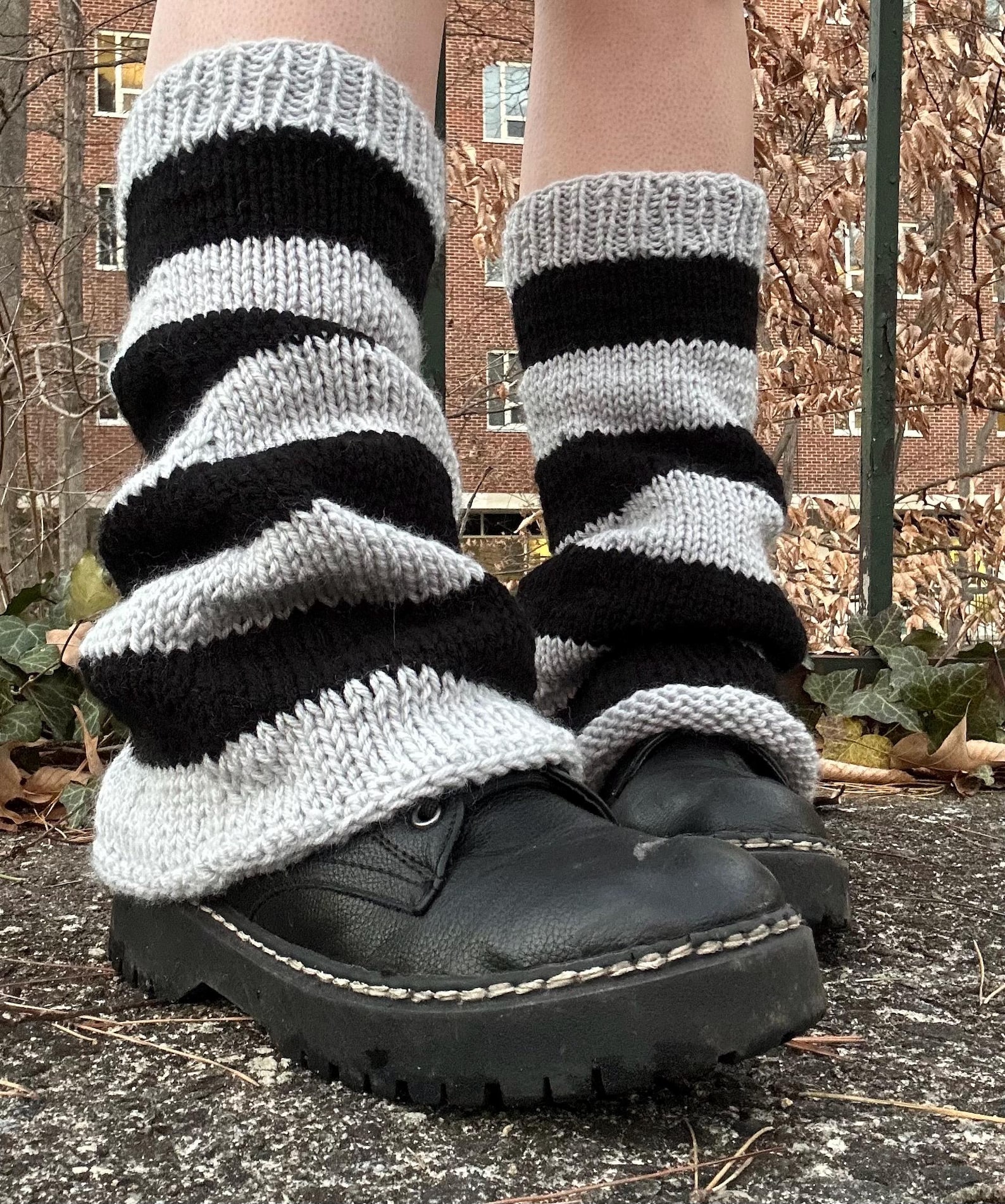 Custom Leg Warmers Flared Striped Made to Order Handknit Handmade - Etsy