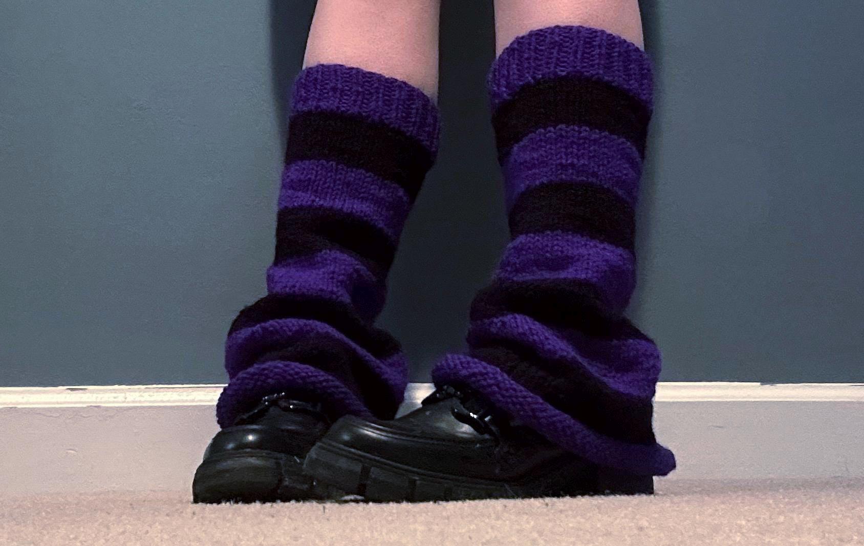 Custom Leg Warmers Flared Striped Made to Order Handknit Handmade - Etsy