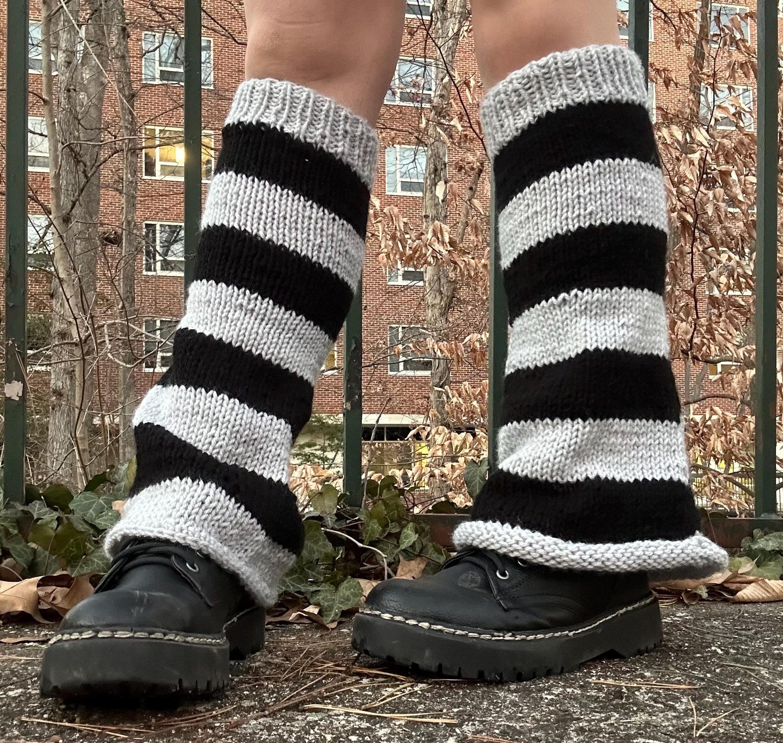 Custom Leg Warmers Flared Striped Made to Order Handknit Handmade - Etsy